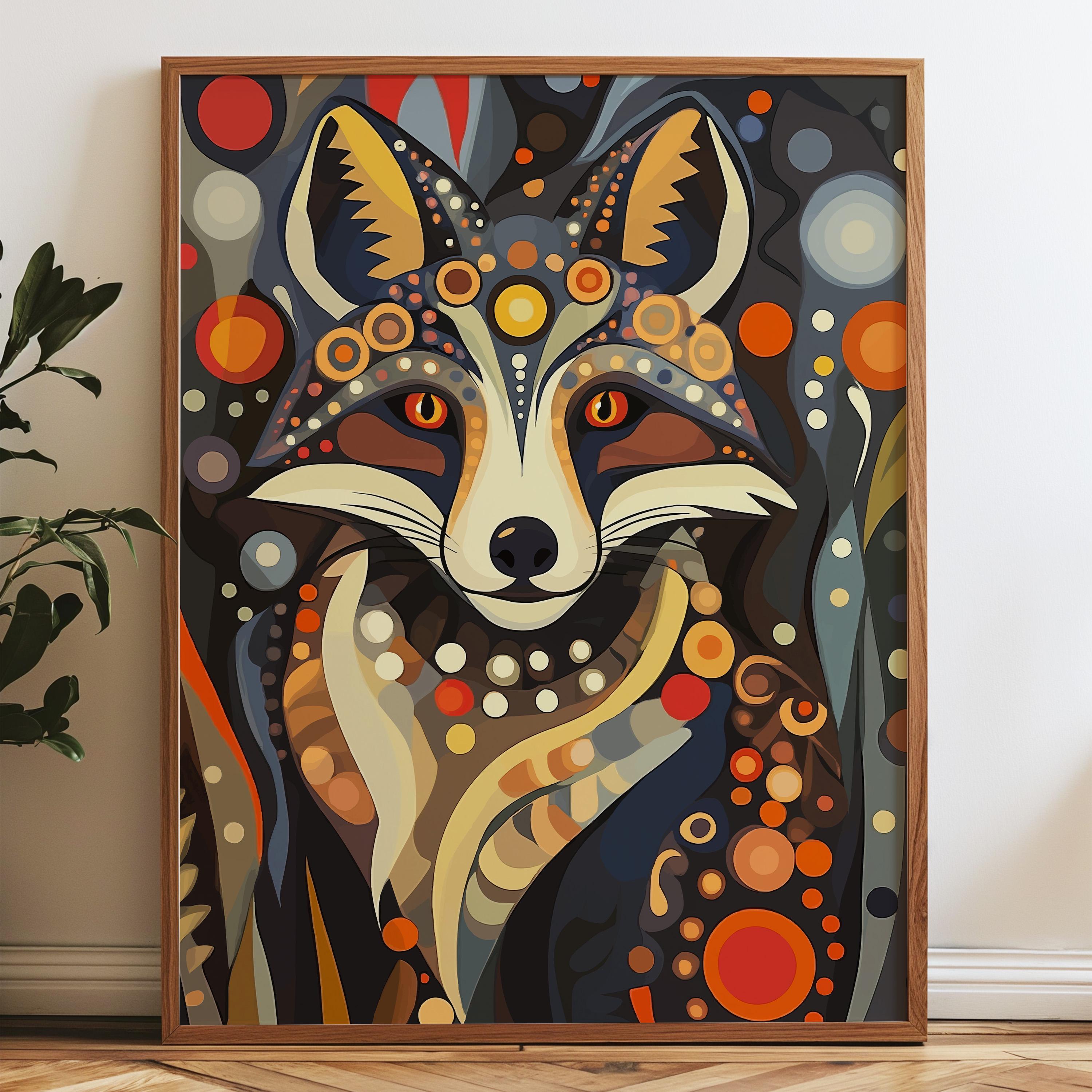 Fox Wall Art, Modern Fox Illustration, Indigenous Spirit Animal, Metis ...