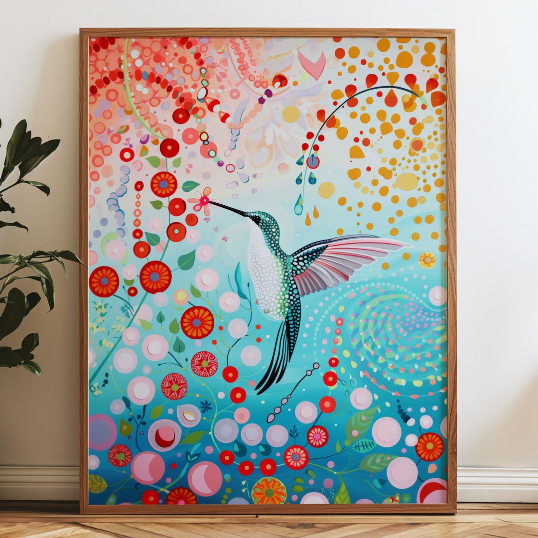 Hummingbird Art Print, Hummingbird in Flight Printable, Garden Bird ...