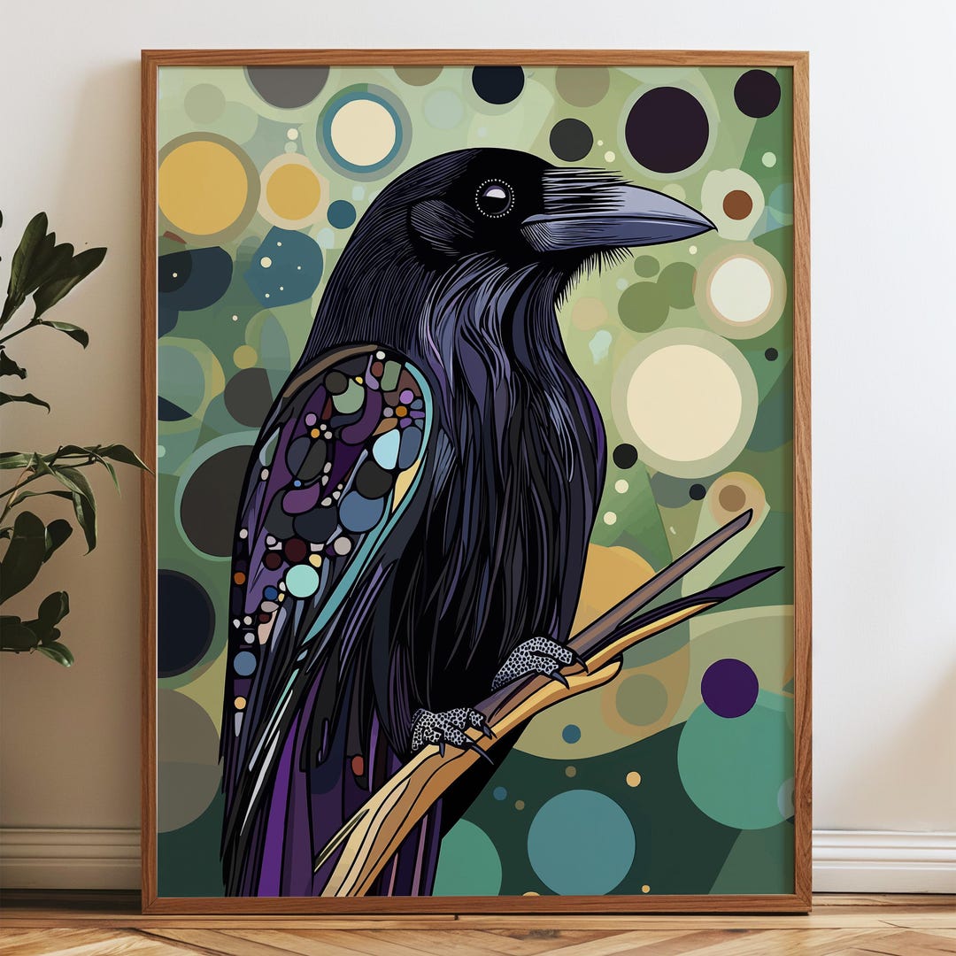 Raven Wall Art, Modern Raven Illustration, Indigenous Spirit Animal ...