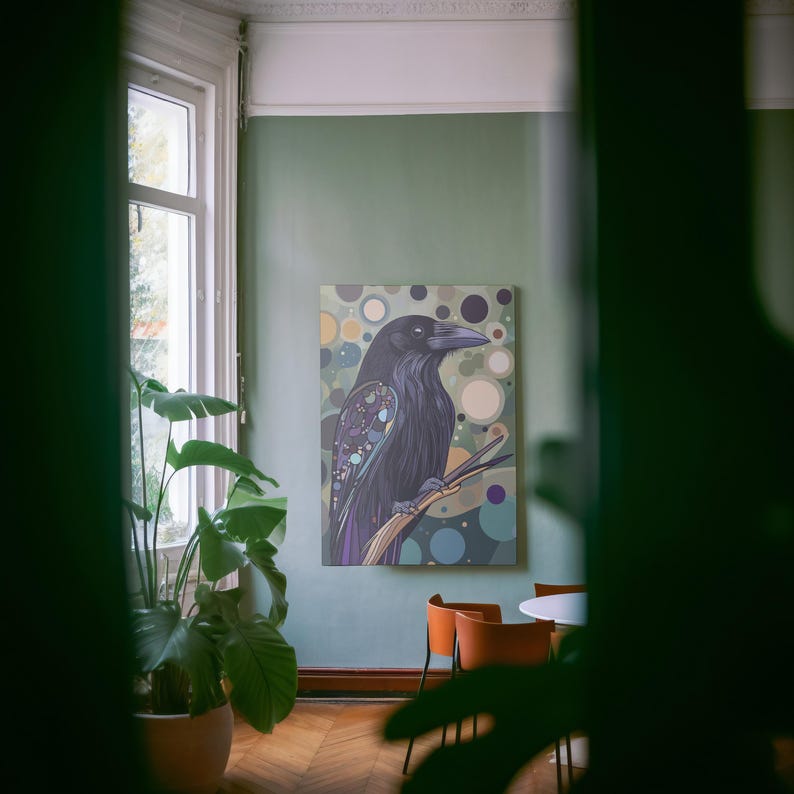 Raven Wall Art, Modern Raven Illustration, Indigenous Spirit Animal ...