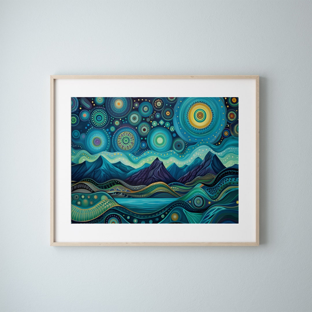 Northern Lights Printable, Aurora Borealis Landscape Wall Art, Night ...
