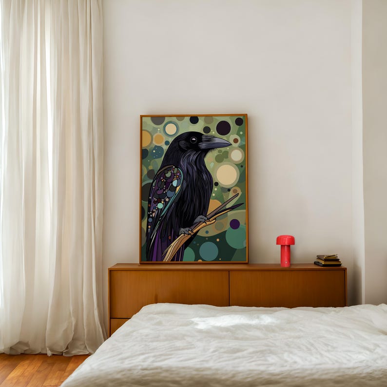 Raven Wall Art, Modern Raven Illustration, Indigenous Spirit Animal ...