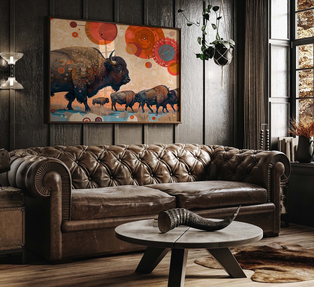 Wild Buffalo Art Print: Metis Inspired Bison Landscape (digital ...