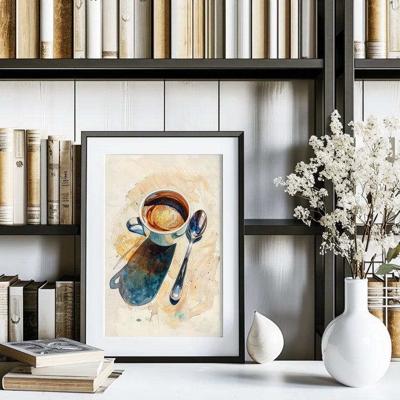 Watercolor Coffee Art Print: Kitchen Cafe Decor (digital Download) - Etsy
