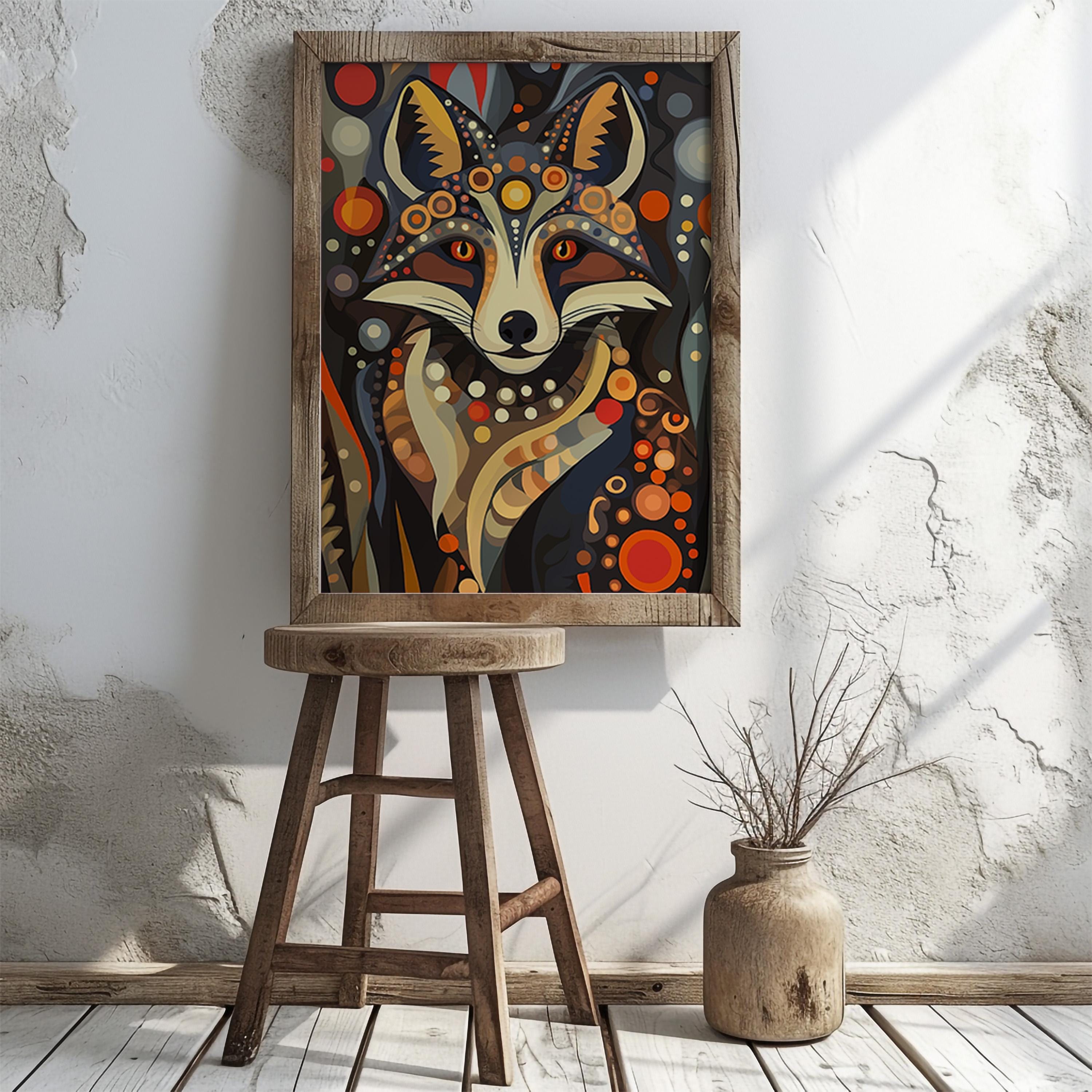 Fox Wall Art, Modern Fox Illustration, Indigenous Spirit Animal, Metis ...