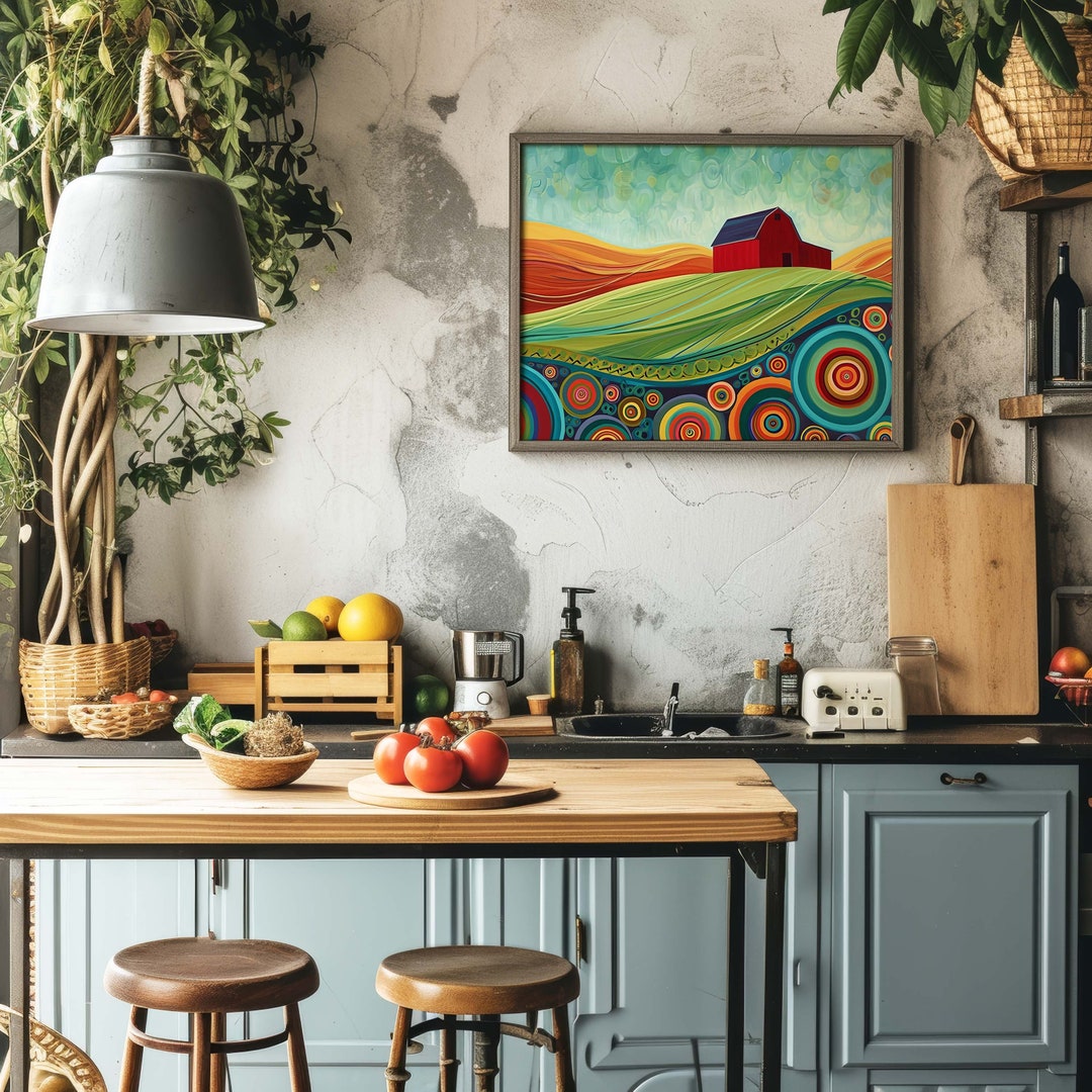 Red Barn Printable, Rural Scene Barn Instant Printable Download ...