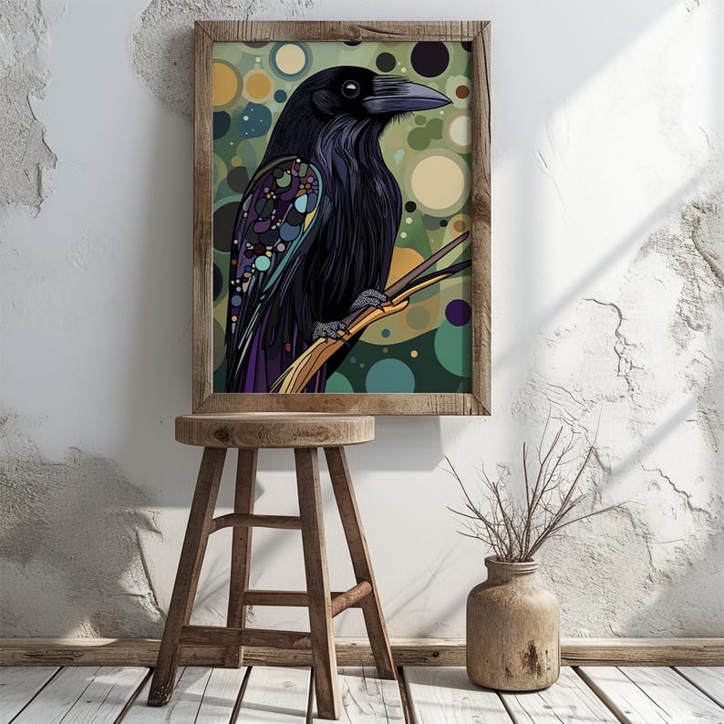 Raven Wall Art, Modern Raven Illustration, Indigenous Spirit Animal ...