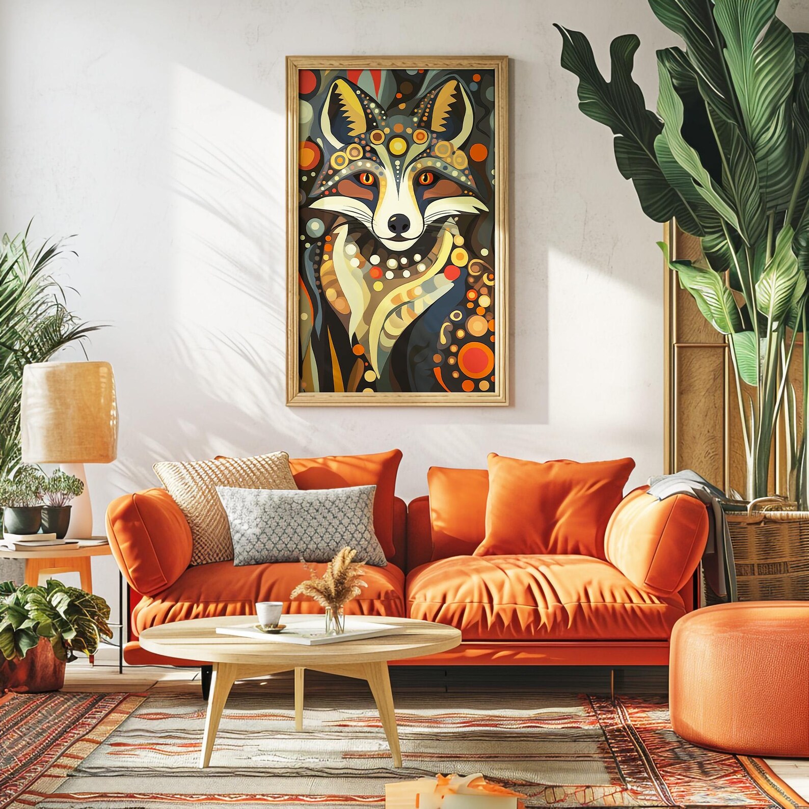 Fox Wall Art, Modern Fox Illustration, Indigenous Spirit Animal, Metis ...