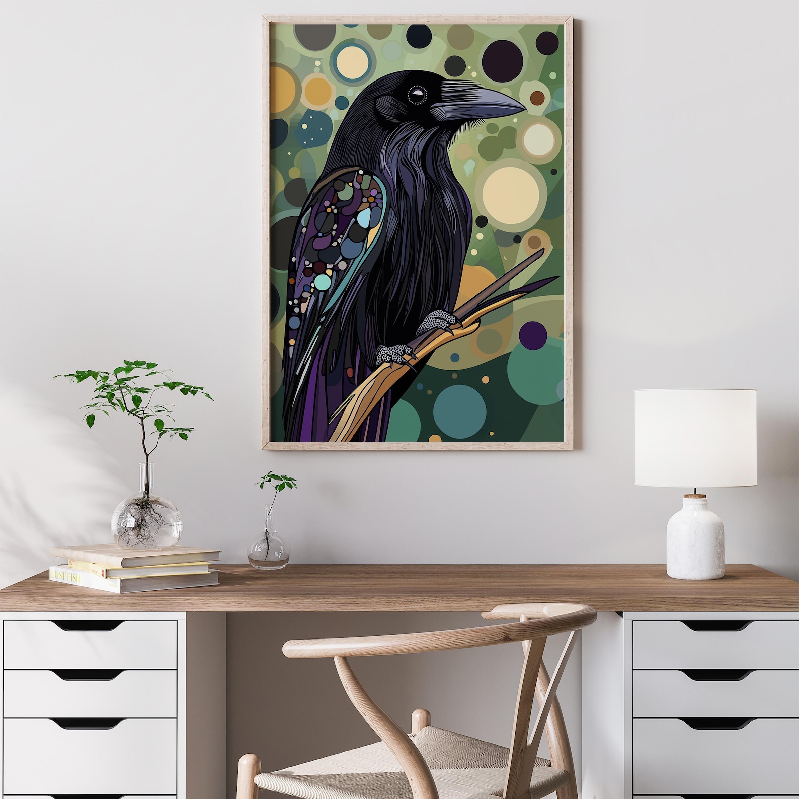 Raven Wall Art, Modern Raven Illustration, Indigenous Spirit Animal ...