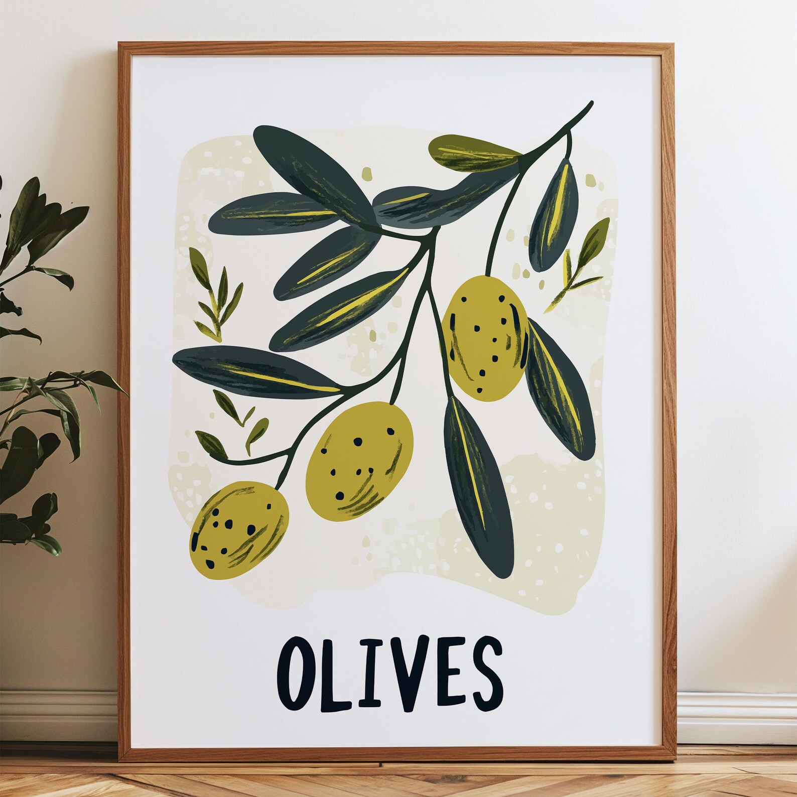 Olive Branch Art, Mediterranean Kitchen Decor, Fun Kitchen Artwork ...