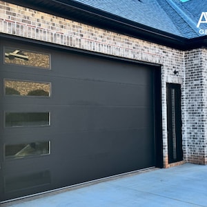 Modern Black Insulated Garage Door 16x8 - Etsy