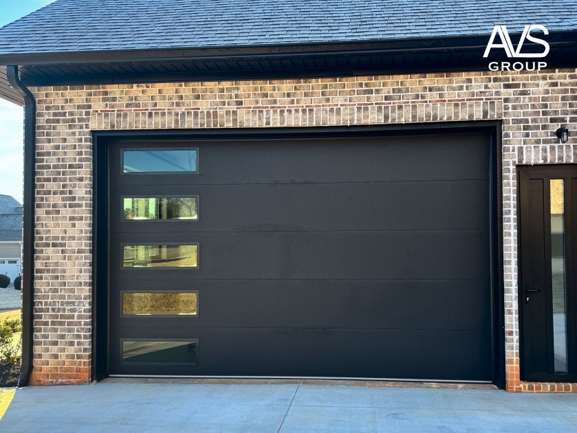 Modern Black Insulated Garage Door 16x8 - Etsy