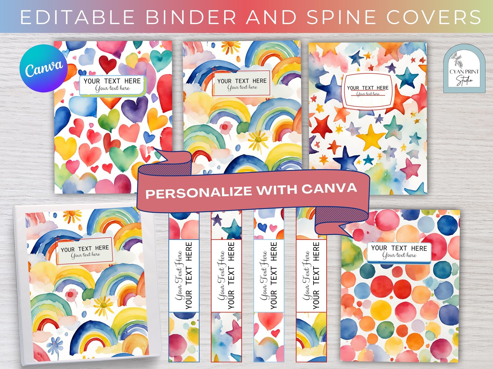 Customizable Binder & Spine Cover, Office Organizer, Binder Inserts ...