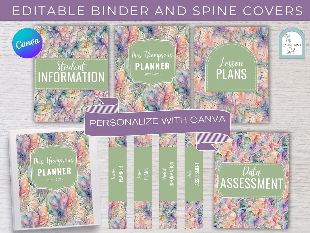 Customizable Classroom Binder & Spine Cover, Educator Organizer ...