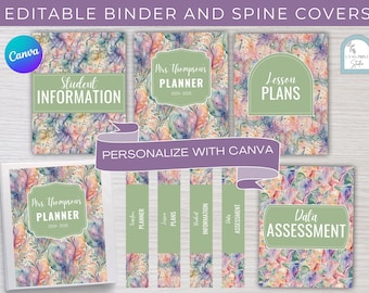 Customizable Classroom Binder & Spine Cover, Educator Organizer ...