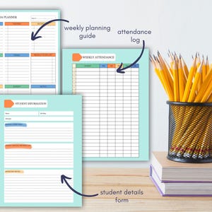 Teacher Planner, Lesson Plan Printable, Academic Schedule, Daily Lesson ...