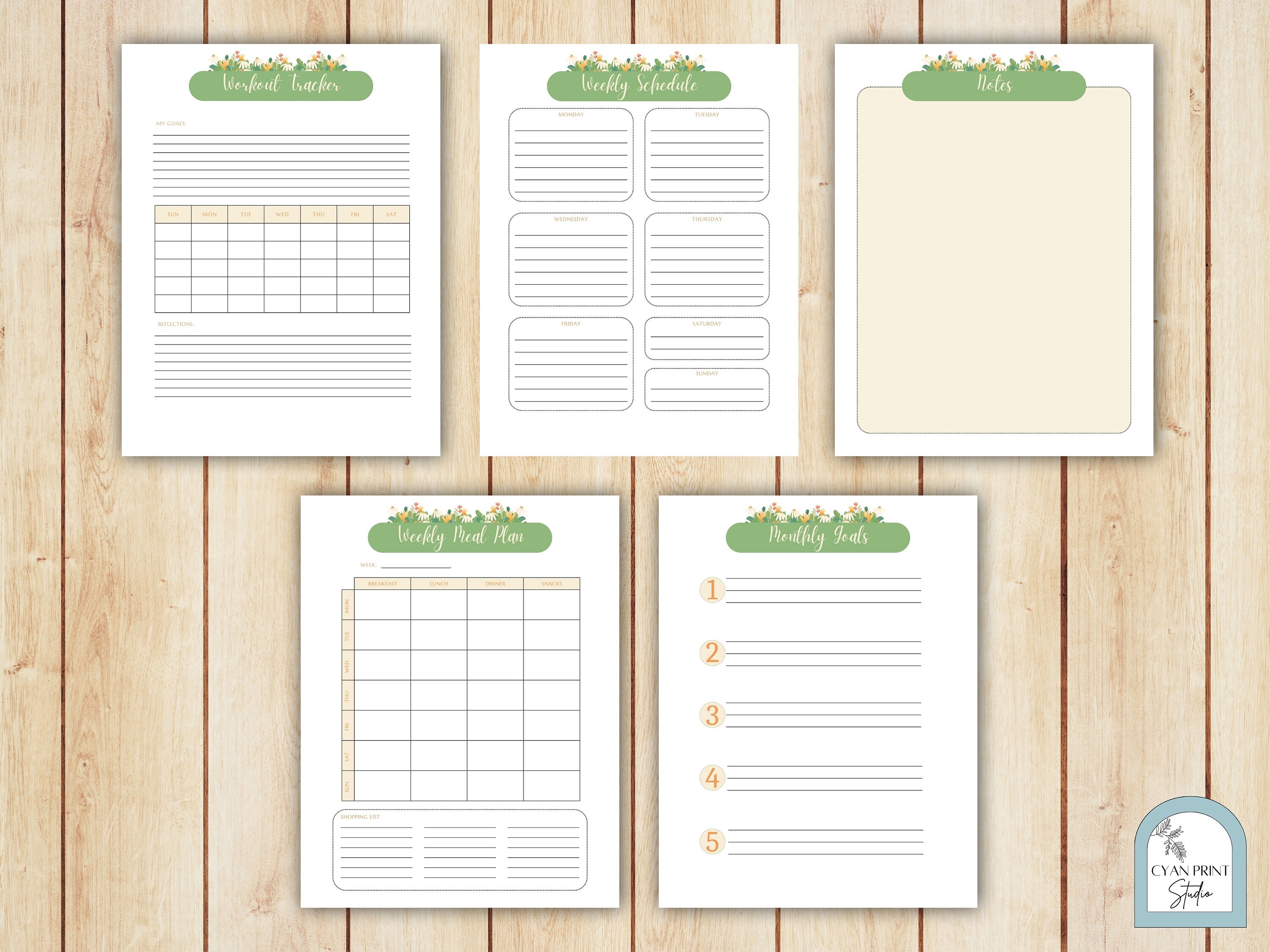 Printable April Planner, Monthly Planner, April Organizer, Daily ...