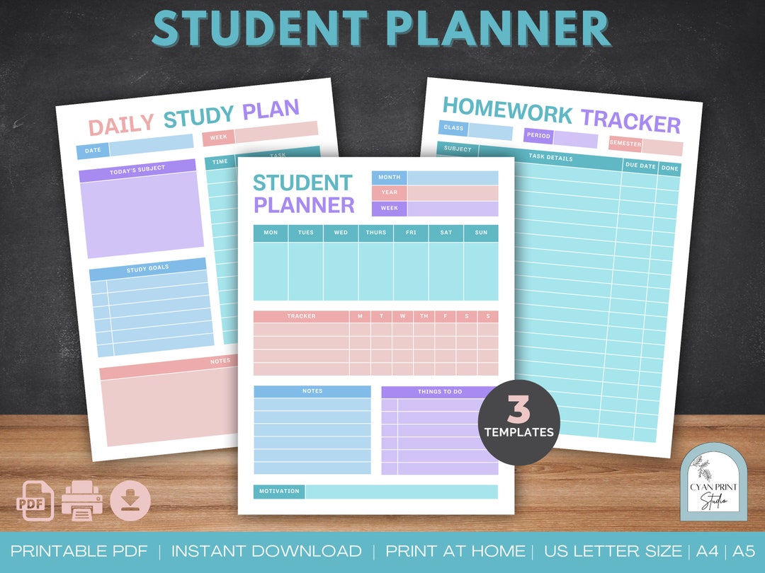 Student Planner, Class Agenda, Homework Scheduler, Academic Organizer ...