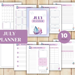 Printable July Planner, Monthly Planner, July Organizer, Daily Planner ...