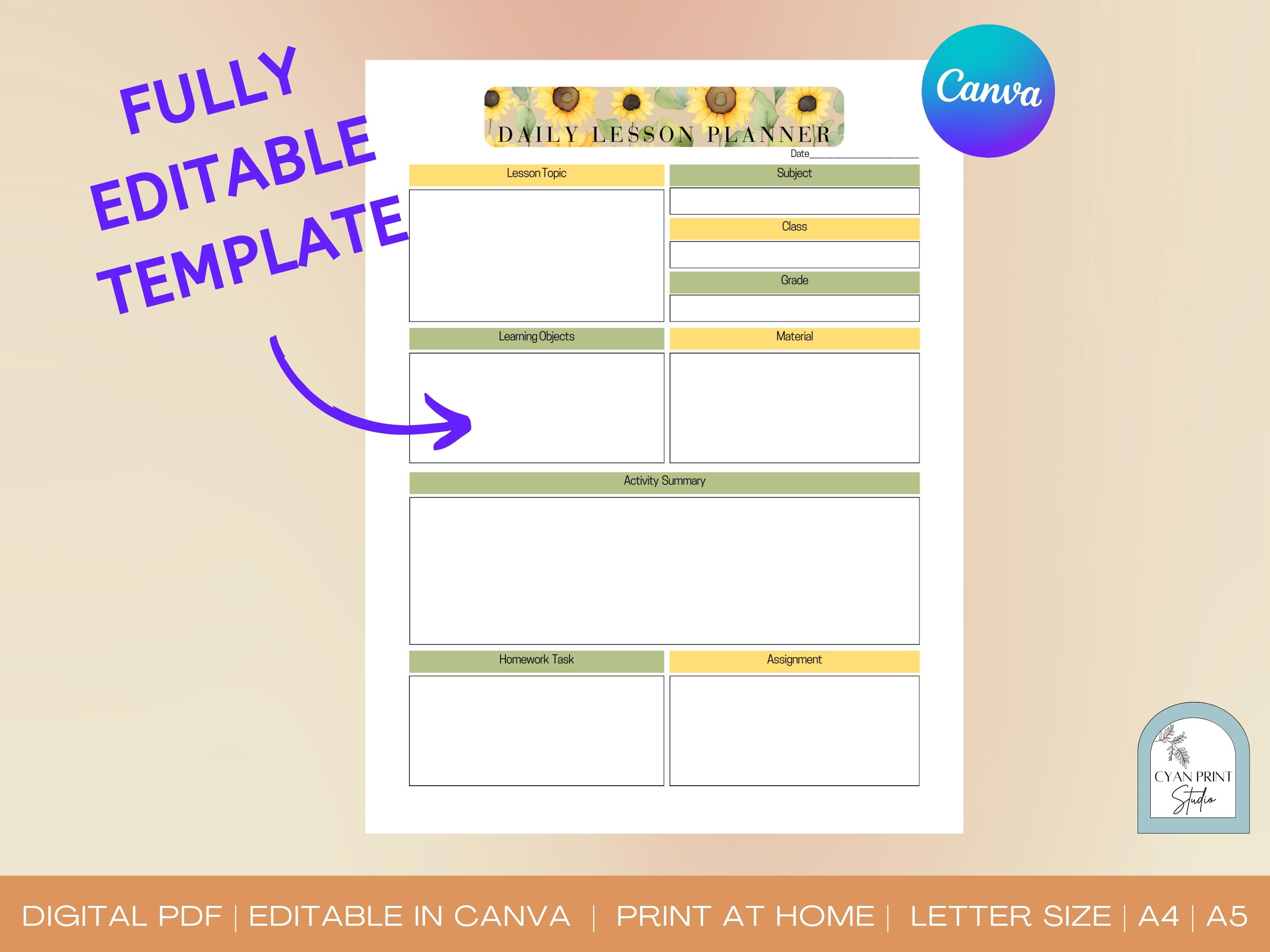 Editable Homeschool Planner, Lesson Plan Printable, Academic Planner ...