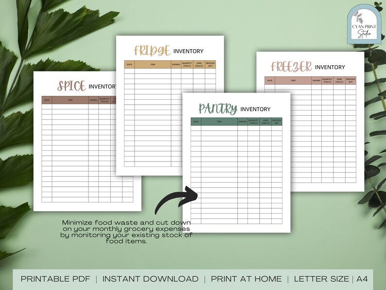 Food Inventory Tracker, Pantry Inventory, Kitchen Inventory, Fridge and ...