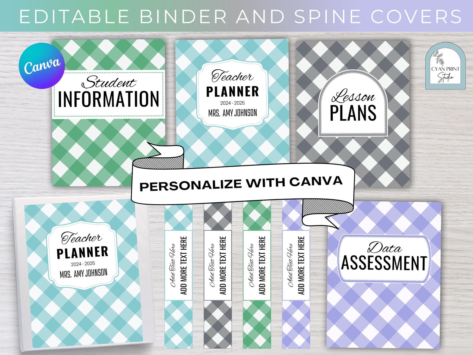 Customizable Classroom Binder & Spine Cover, Educator Organizer ...