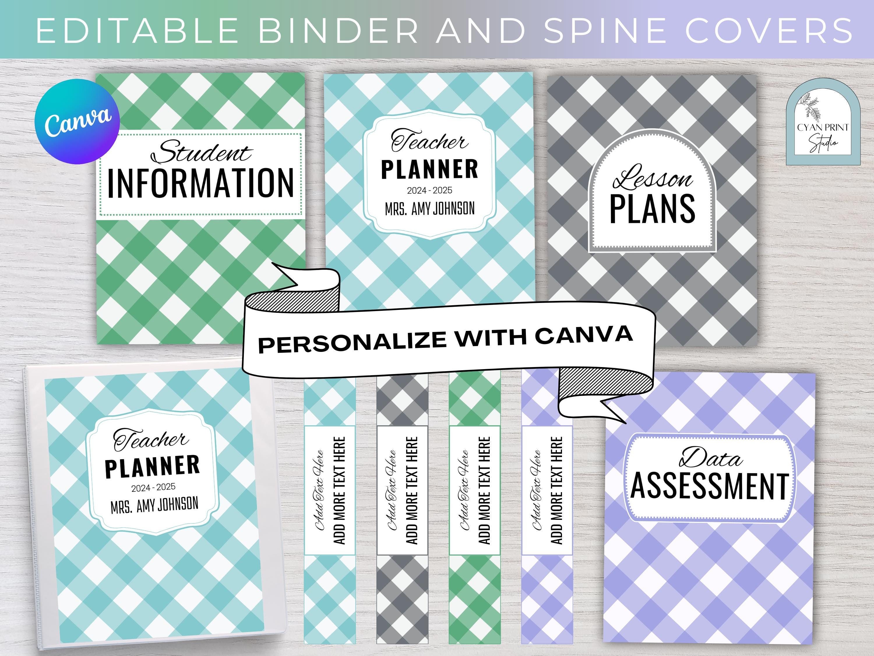 Customizable Classroom Binder & Spine Cover, Educator Organizer ...