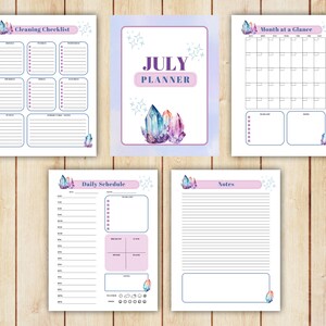 Printable July Planner, Monthly Planner, July Organizer, Daily Planner ...