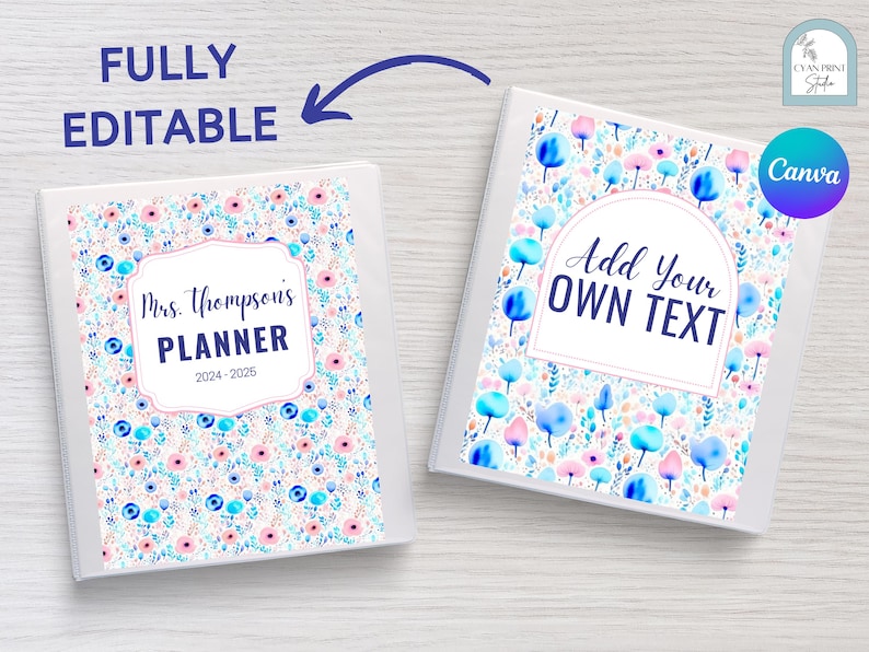 Customizable Classroom Binder & Spine Cover, Educator Organizer ...