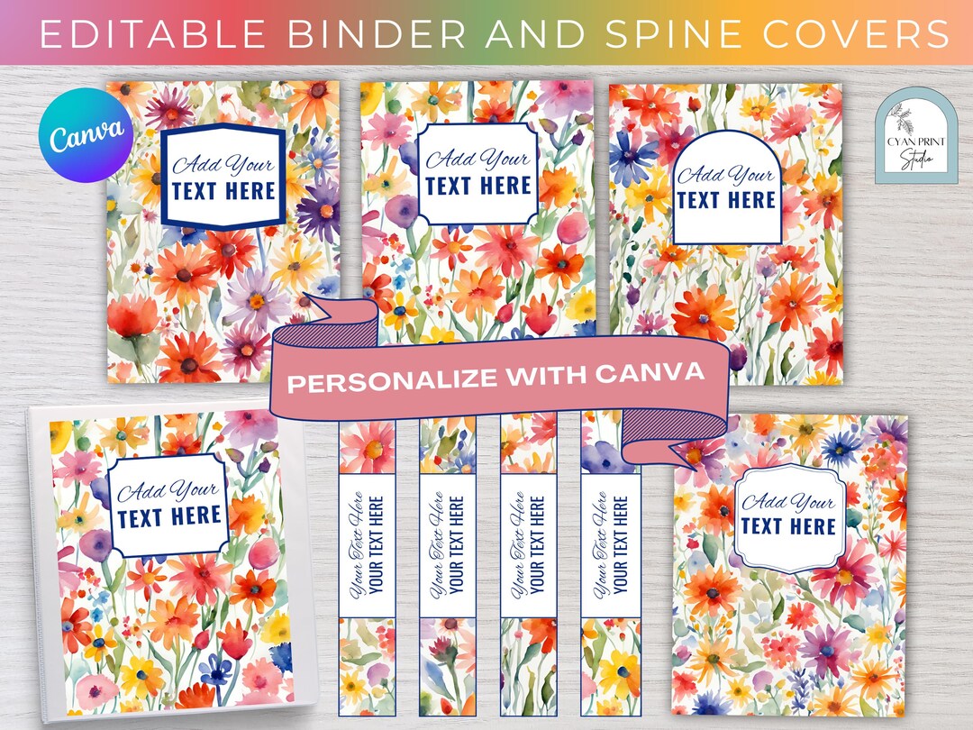 Customizable Binder & Spine Cover, Office Organizer, Binder Inserts ...