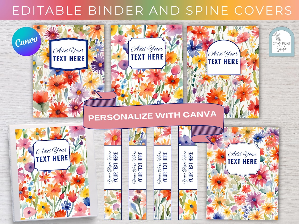 Customizable Binder & Spine Cover, Office Organizer, Binder Inserts ...
