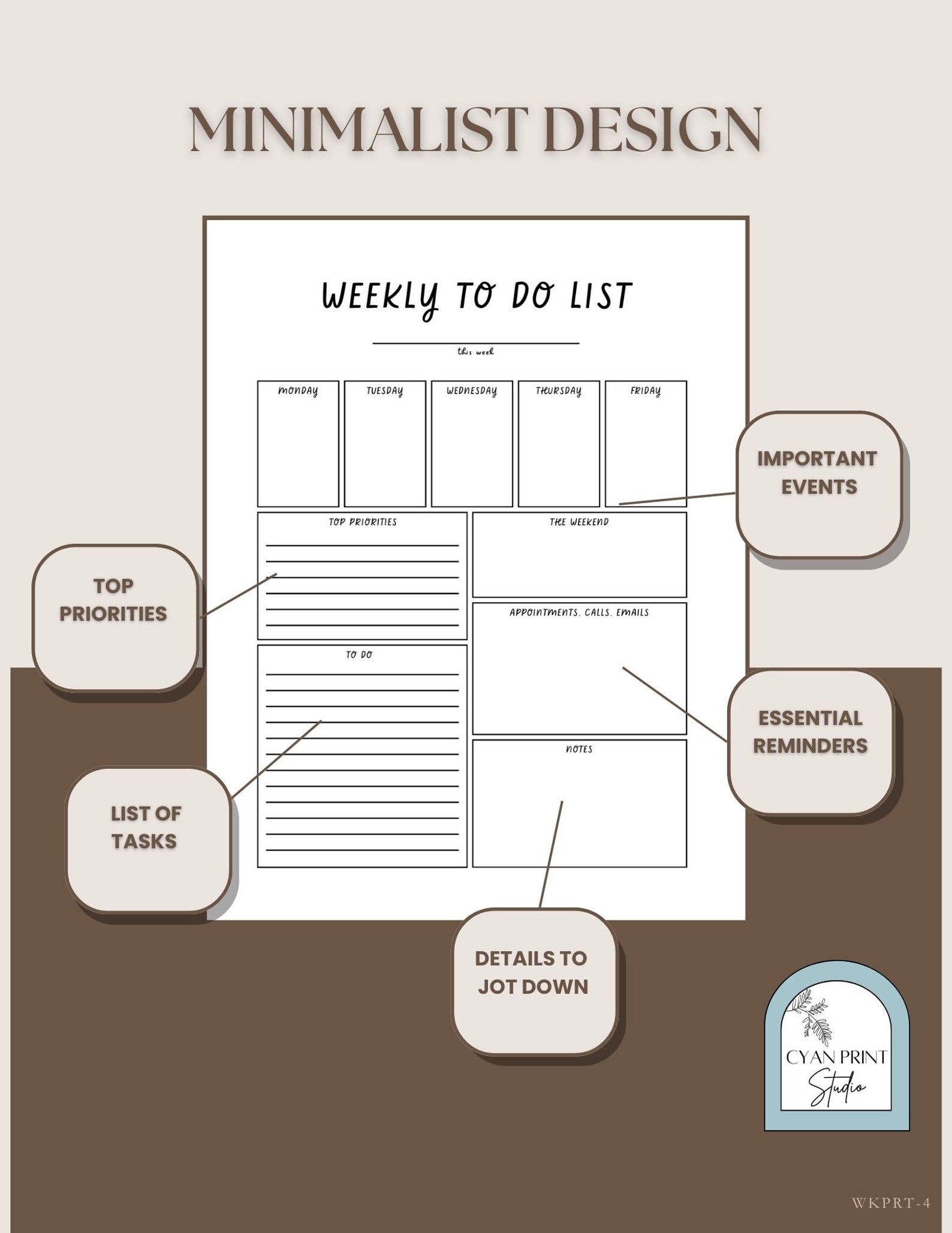 Weekly Planner Printable, Weekly to Do List, Productivity Planner ...