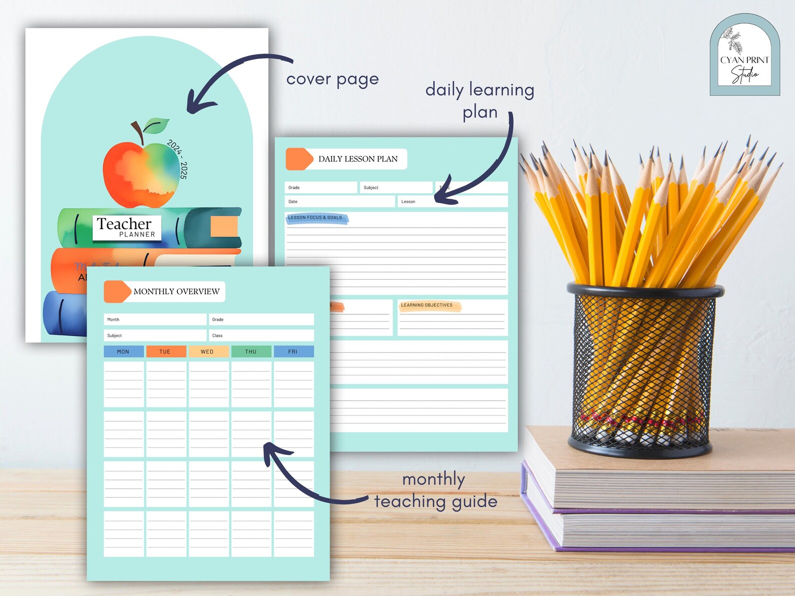 Teacher Planner, Lesson Plan Printable, Academic Schedule, Daily Lesson ...