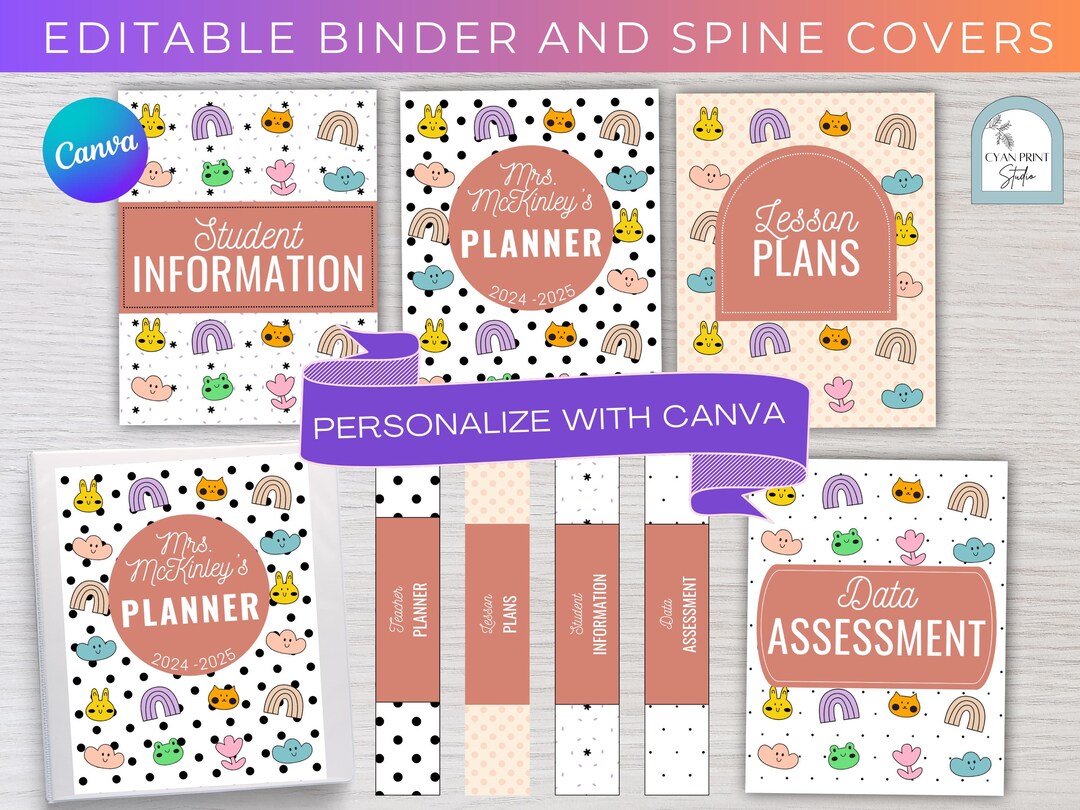 Customizable Classroom Binder & Spine Cover, Educator Organizer ...