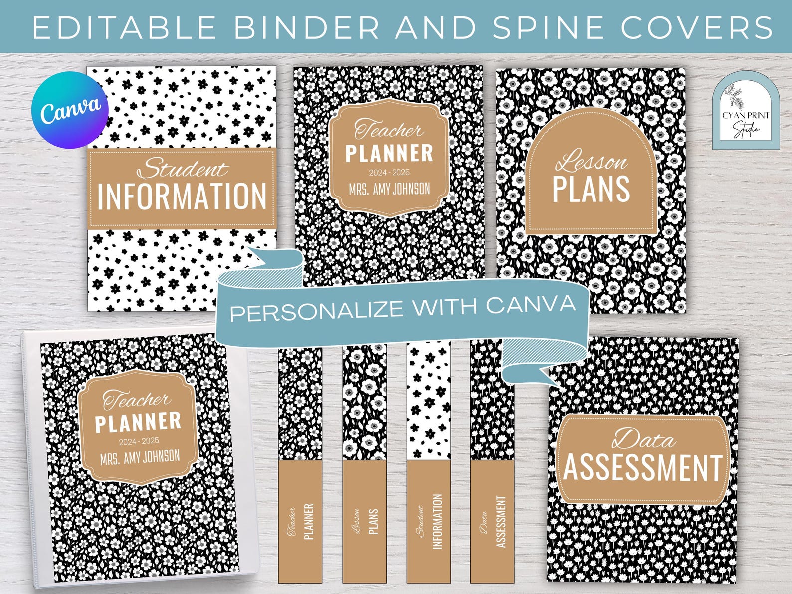 Customizable Classroom Binder & Spine Cover, Educator Organizer ...