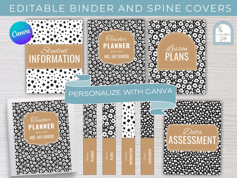 Customizable Classroom Binder & Spine Cover, Educator Organizer ...