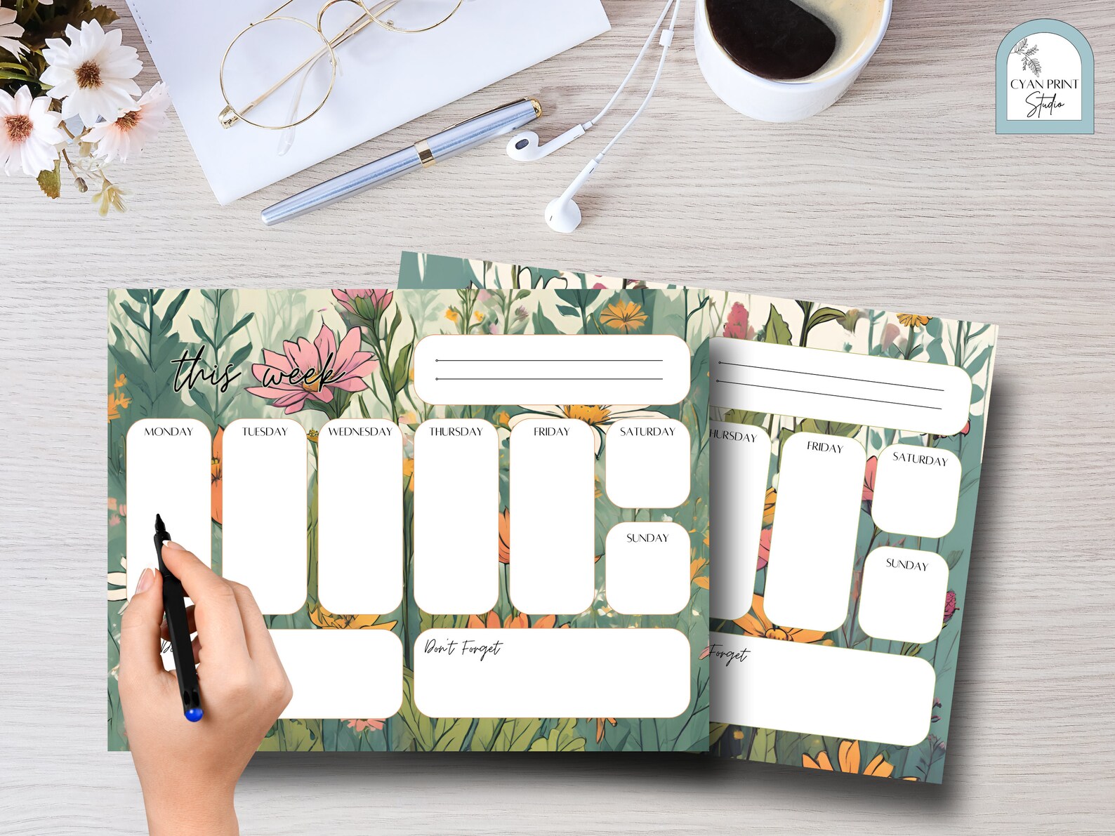Weekly Task Planner, Task Layout Page, Agenda Page, Organizer Sheet US ...