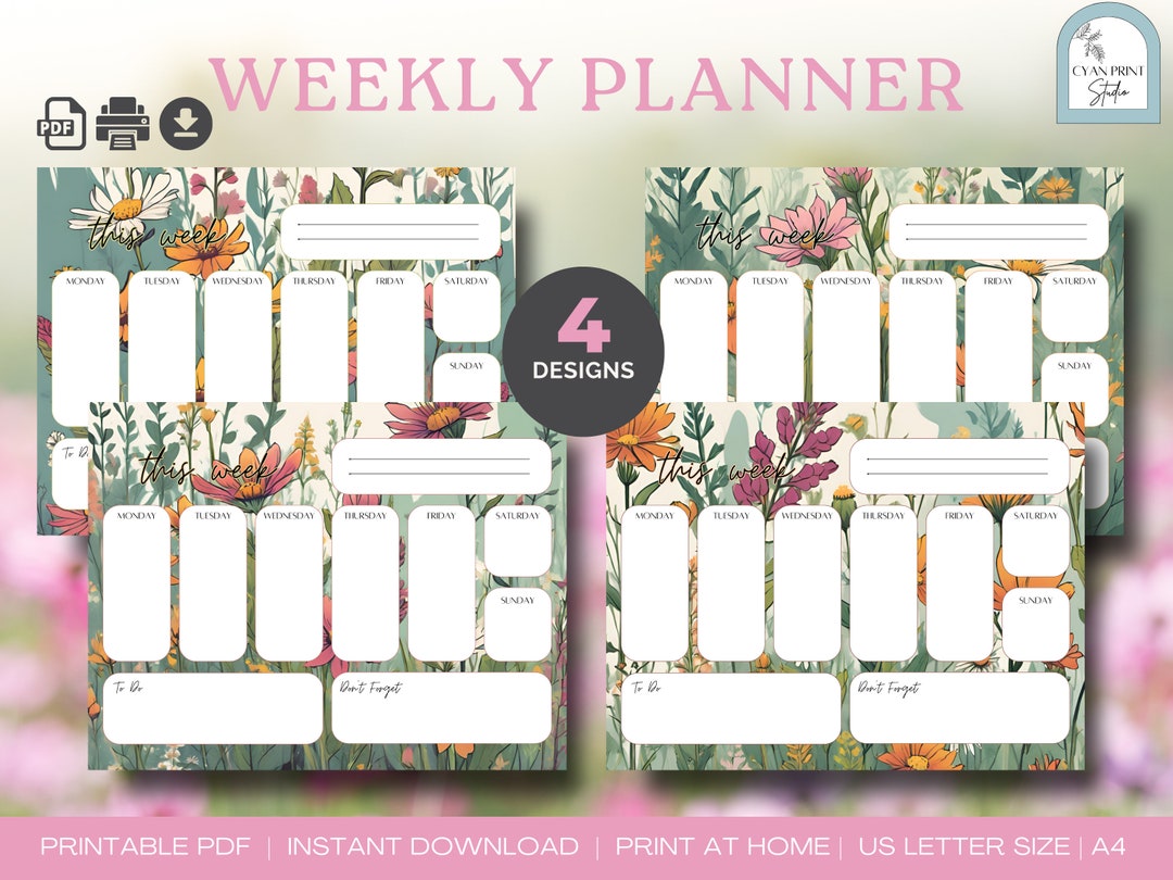 Weekly Task Planner, Task Layout Page, Agenda Page, Organizer Sheet US ...