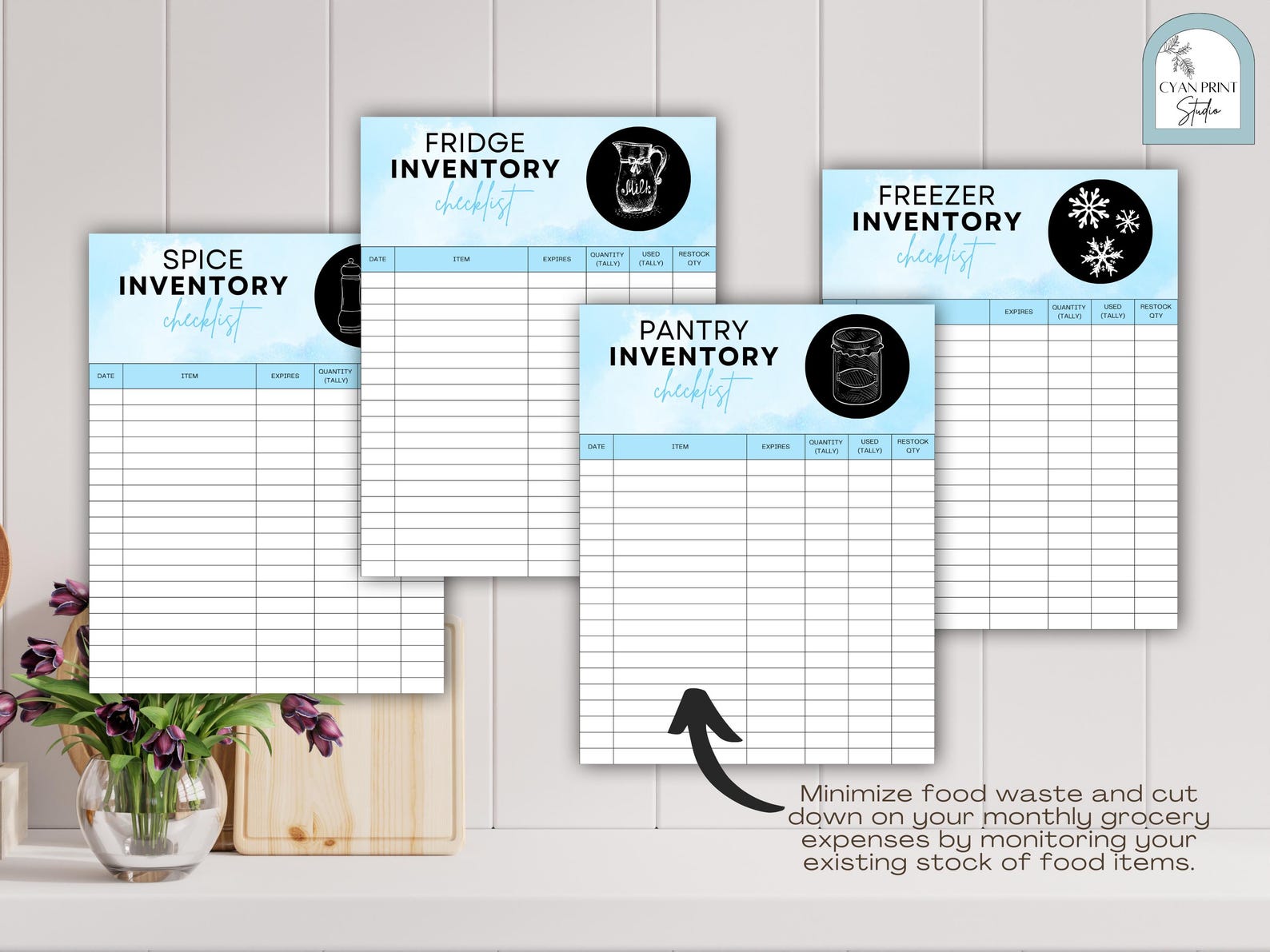 Food Inventory Tracker, Pantry Inventory, Kitchen Inventory, Fridge and ...