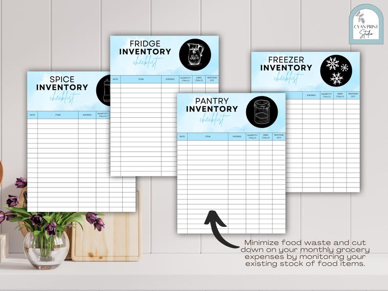 Food Inventory Tracker, Pantry Inventory, Kitchen Inventory, Fridge and ...