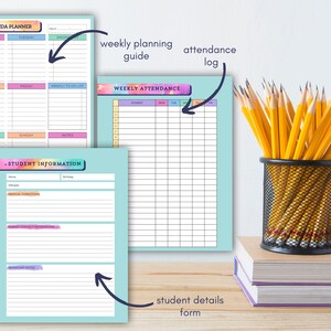 Teacher Planner, Lesson Plan Printable, Academic Schedule, Daily Lesson ...