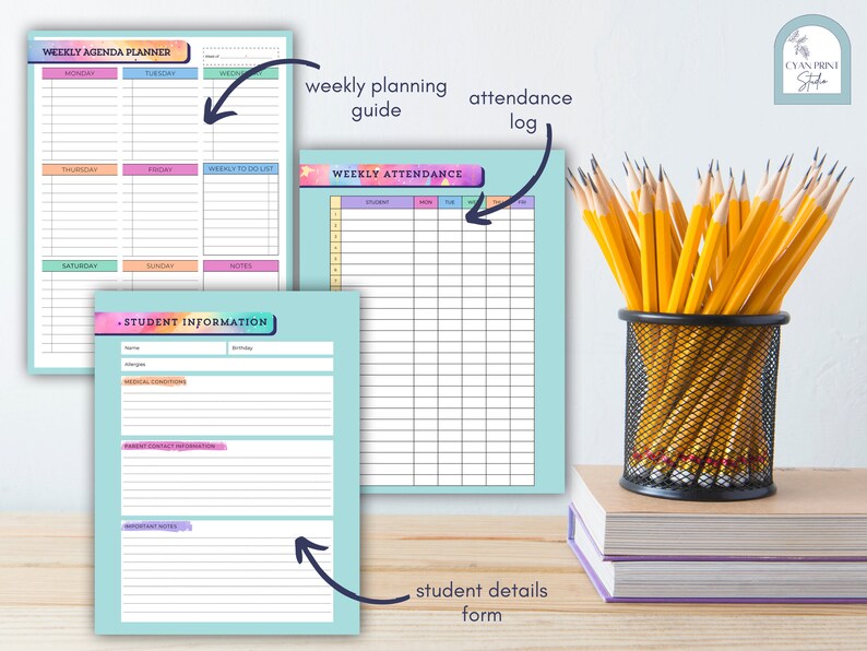 Teacher Planner, Lesson Plan Printable, Academic Schedule, Daily Lesson ...