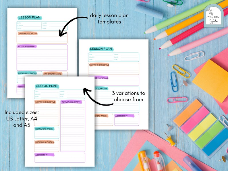 Lesson Plan Template, Lesson Plan Printable, Homeschool Teacher ...