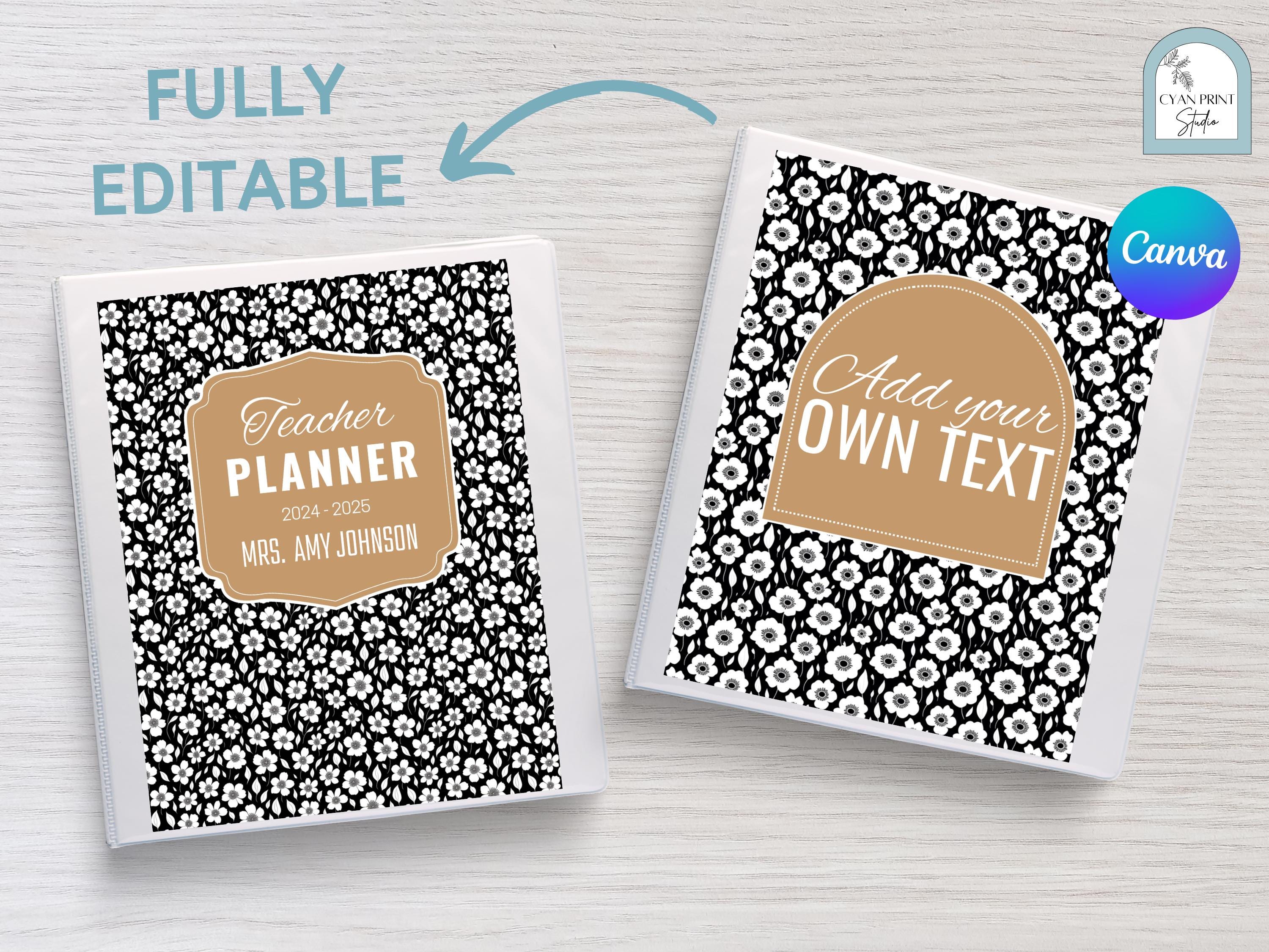 Customizable Classroom Binder & Spine Cover, Educator Organizer ...