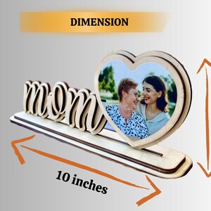 Mom Stand With Heart Shape Photo, Personalized Mom Picture Frame ...