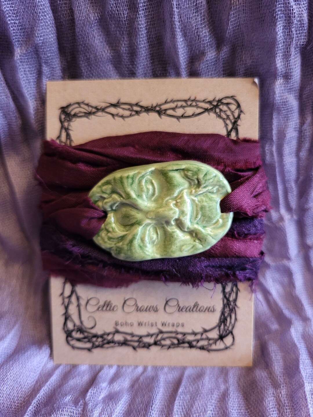 Celtic Greenman Rustic Boho Wrist Wrap - Etsy