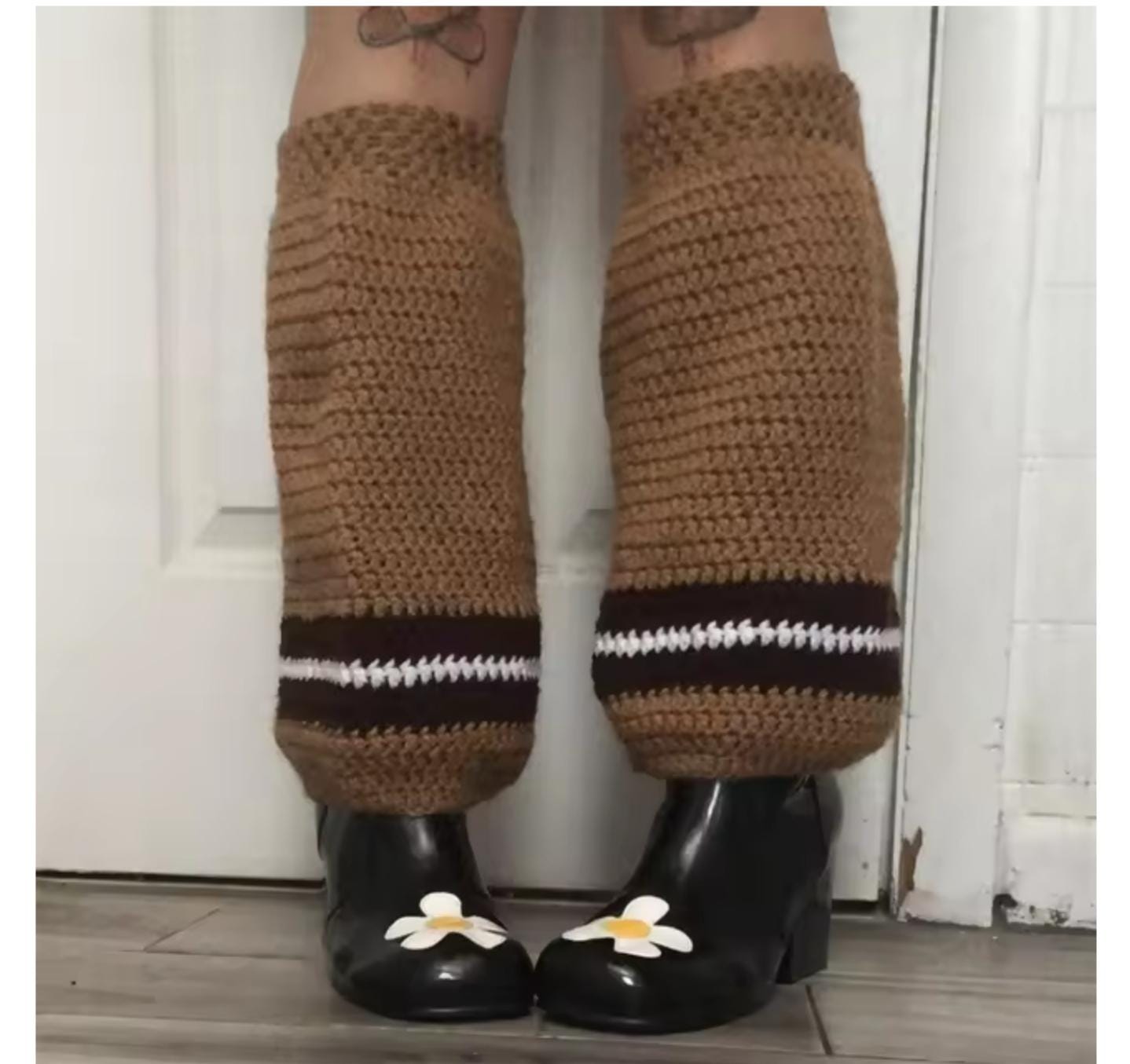 MOHAIR Hand Knitted CREAM Gaiters LEGWARMERS Legging Spats Unisex ...