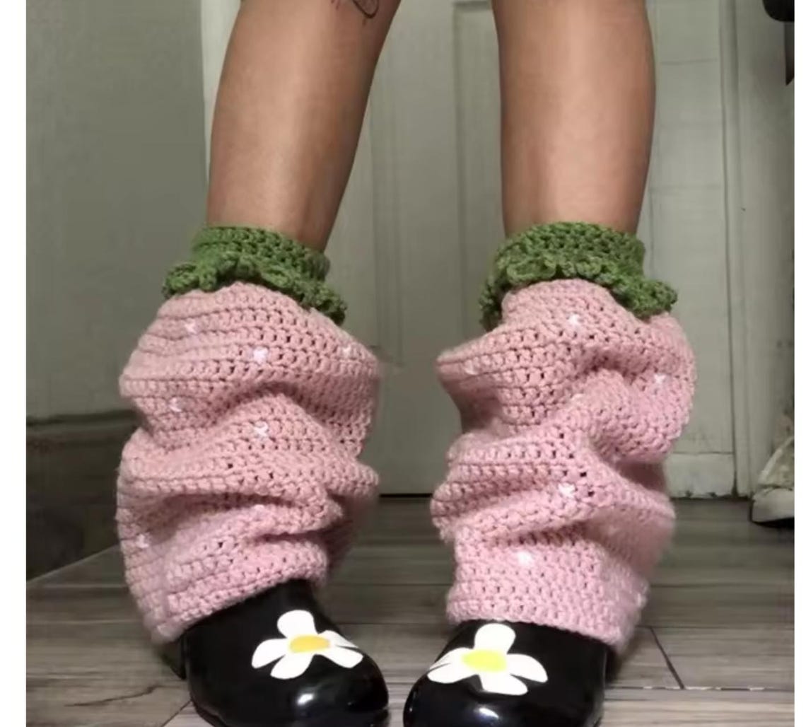 MOHAIR Hand Knitted CREAM Gaiters LEGWARMERS Legging Spats Unisex ...