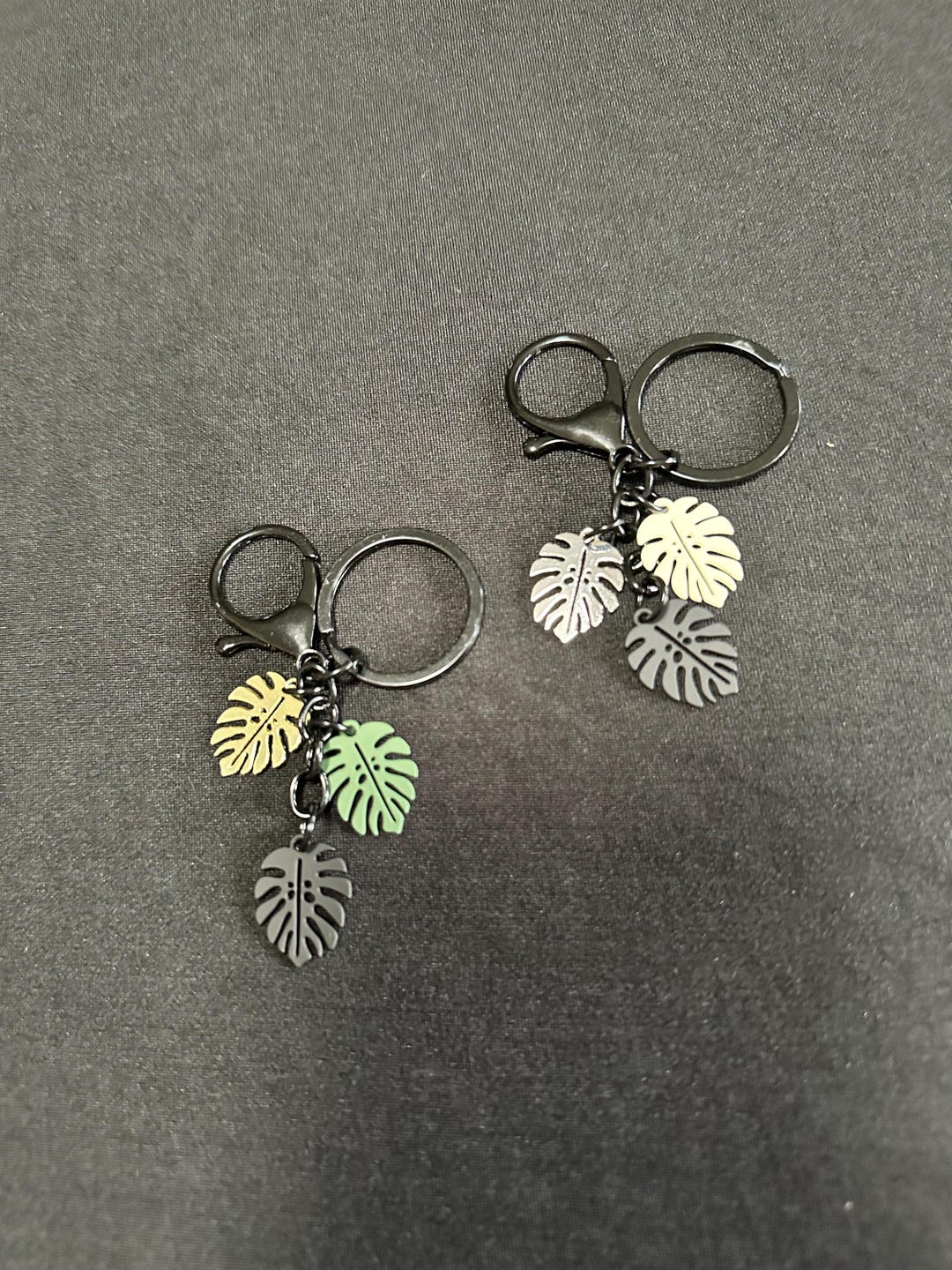 Theee Leaf Monstera Leaf Key Chain. - Etsy