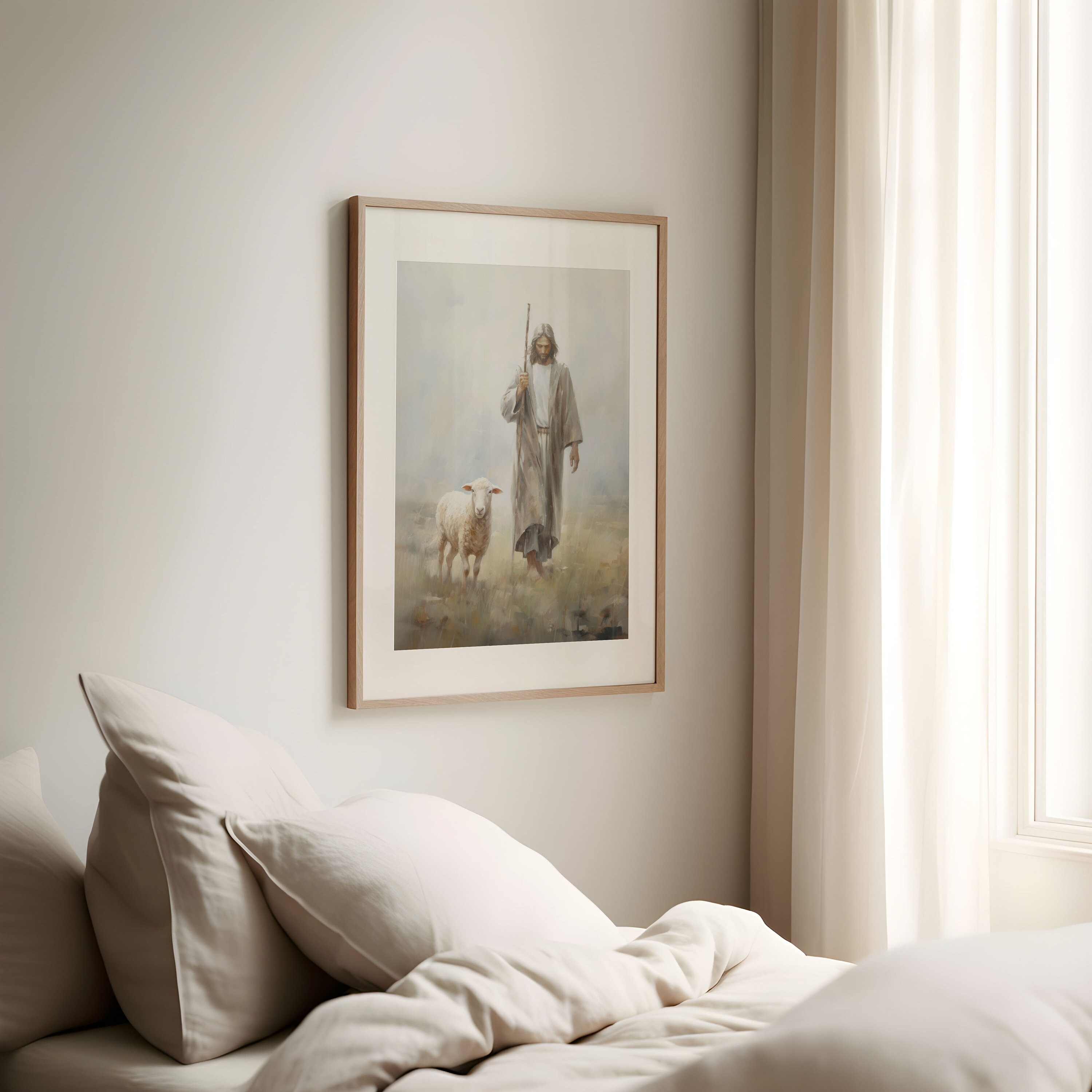 Jesus Leaves the 99 Sheep, Parable of the Lost Sheep, Jesus Picture ...